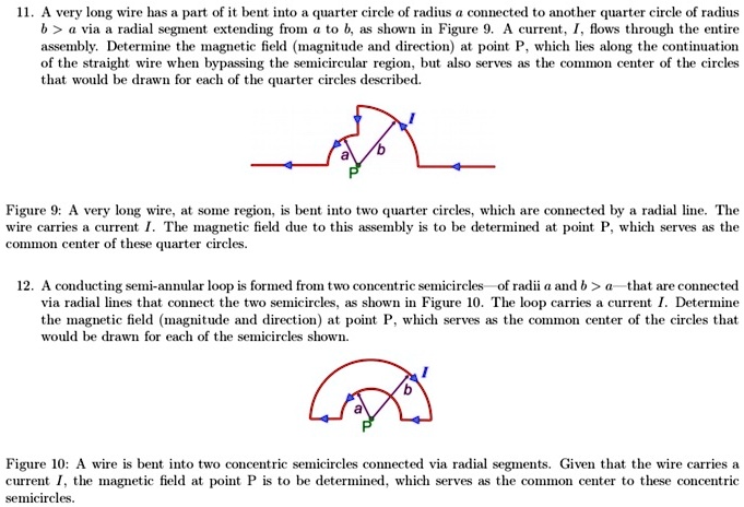 question 11 and 12 11 a very long wire has a part of it bent into a ...