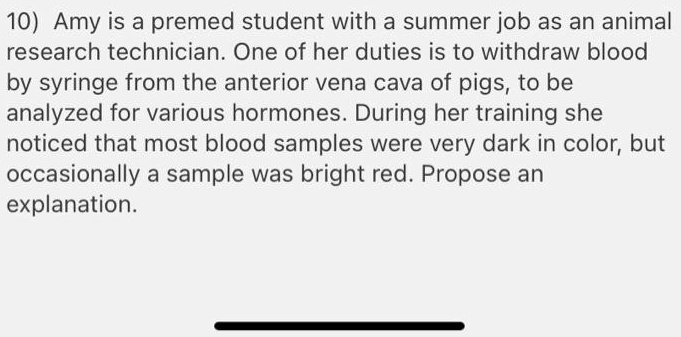 1o amy is a premed student with a summer job as an animal research ...