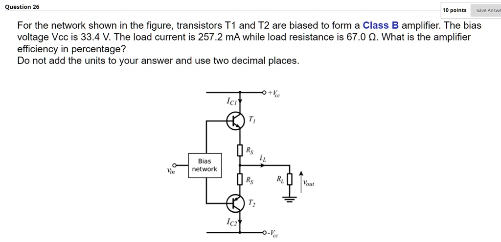 SOLVED: For the network shown in the figure, transistors T1 and T2 are ...