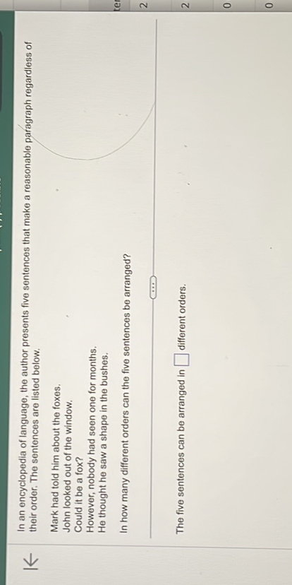 In an encyclopedia of language, the author presents five sentences that ...