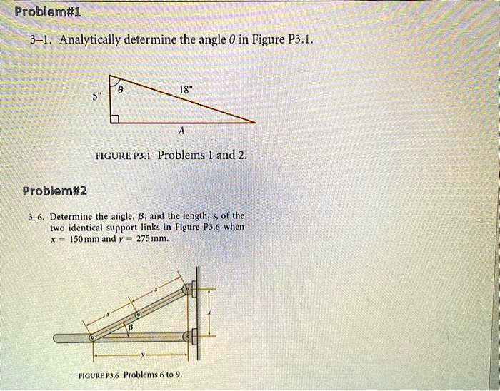 Solved Problem 1 3 1 Analytically Determine The Angle In Figure P3 1