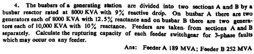 4. The busbars of a generating station are divided into two sections A ...