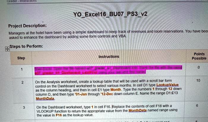 SOLVED: Q2. On the analysis worksheet, create a lookup table that will be used with a scroll bar ...