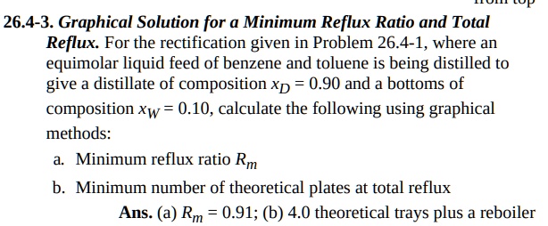 26.4-3. Graphical Solution for a Minimum Reflux Ratio and Total Reflux. For the rectification ...