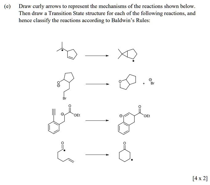 SOLVED: (e) Draw curly arrows to represent the mechanisms of the reactions shown below. Then ...