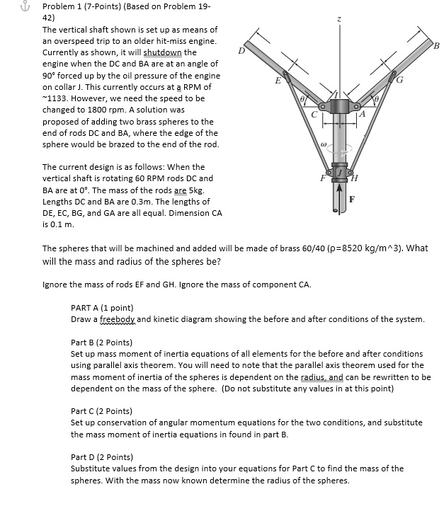 Problem 1 (7-Points) (Based on Problem 19-42) The vertical shaft shown ...