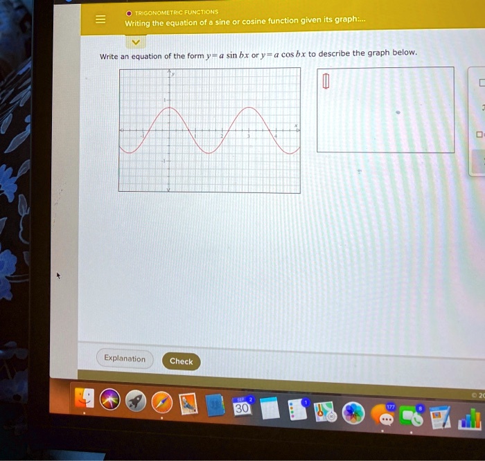 Trigonometric Functions Writing The Equation Of A Sine Or Cosine Function Given Its Graph