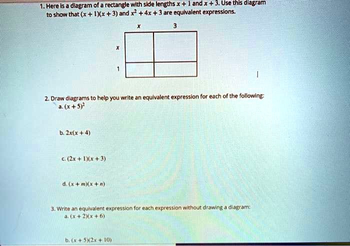 SOLVED: Here is a diagram of a rectangle with side lengths x + 1 and x ...