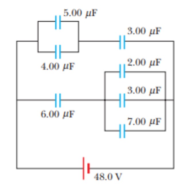 Find the equivalent capacitance of the group of capacitors shown in the figure.