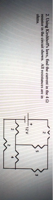 SOLVED: ohms. resistor in the circuit shown. All resistances are in 2. Using Kirchhoff's laws ...