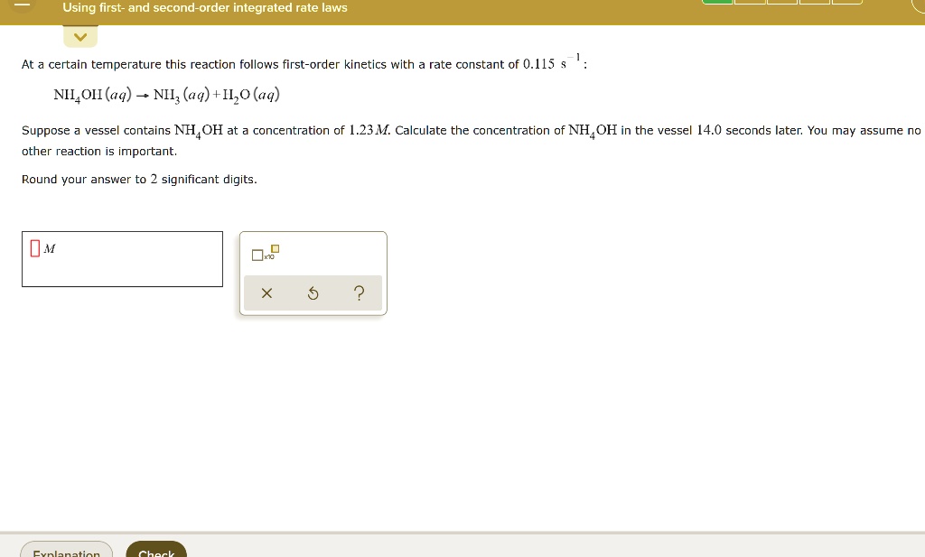 Solved Using First And Second Order Integrated Rate Laws At A Certain Temperature This