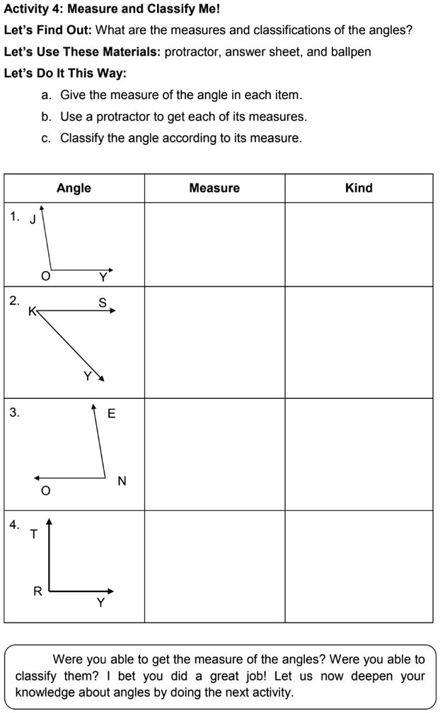SOLVED: Measure and classify Activity 4: Measure and Classify Mel Let's ...
