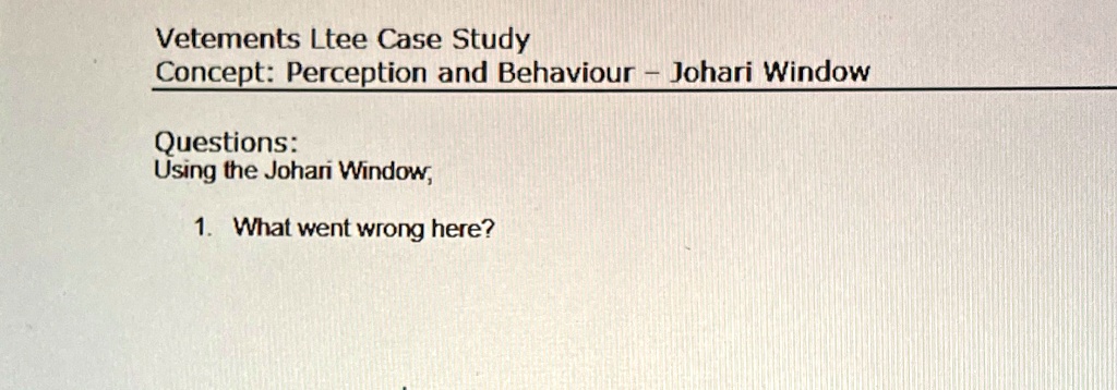 SOLVED: Human Resources Management VÃªtements Ltee Case Study Concept ...