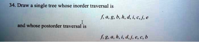 Solved 34 Draw A Single Tree Whose Inorder Traversal Is F A G B H