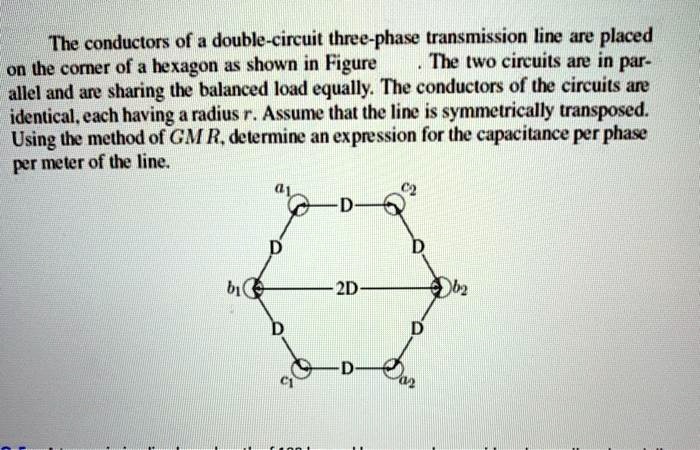 The conductors of a double-circuit three-phase transmission line are ...