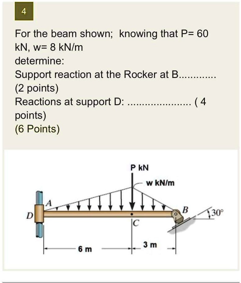 VIDEO solution: For the beam shown; knowing that P = 60 kN, w = 8 kN/m ...