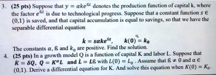 Production Function Equation