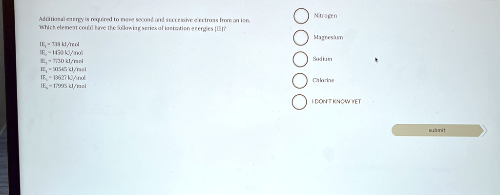 Additional energy is required to move second and successive electrons ...