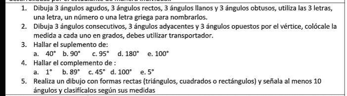 SOLVED: porfa es para mañana plissss Dibuja 3 ángulos agudos, 3 ángulos ...