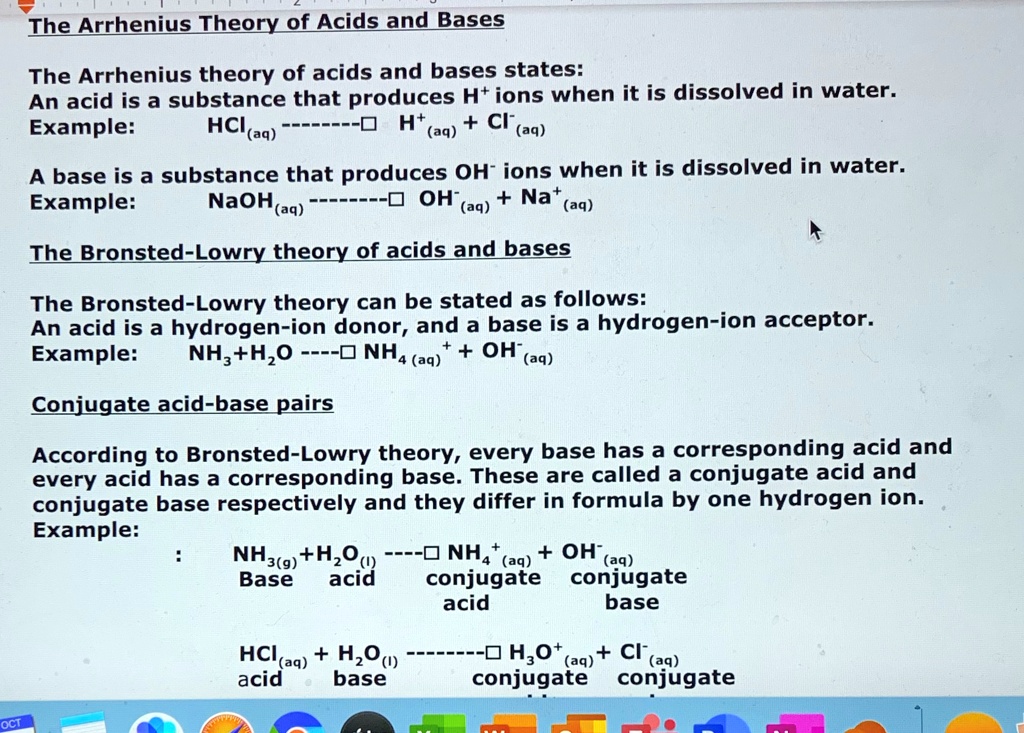 the arrhenius theory of acidsand bases the arrhenius theory of acids ...