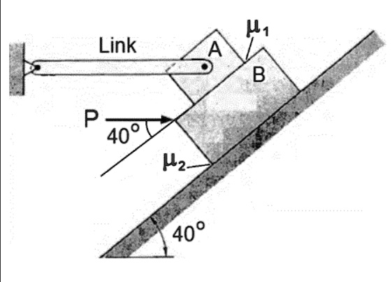 SOLVED: '2. The link in the figure shown is weightless. Block A weighs ...