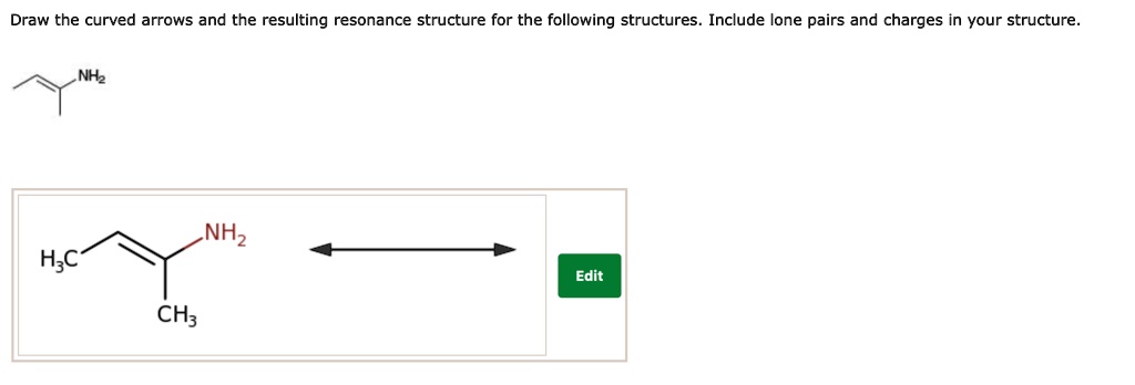 SOLVED: Draw the curved arrows and the resulting resonance structure for the following ...