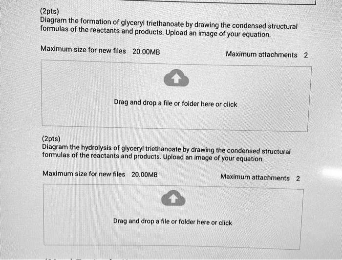 2pts doagram the formation of glyceryl triethanoate by drawing the ...