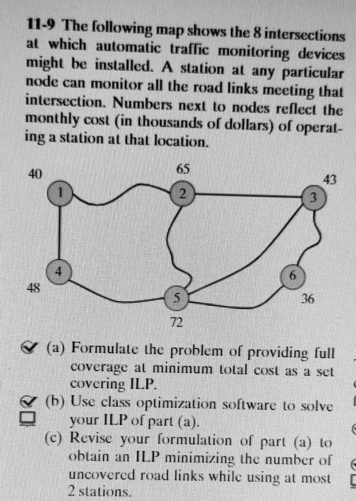 11 9 the following map shows the 8 intersections al which automalic ...