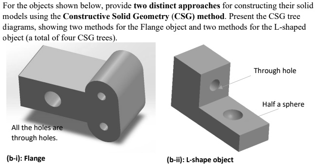 Solved Using Solidworks For The Objects Shown Below Provide Two Distinct Approaches For
