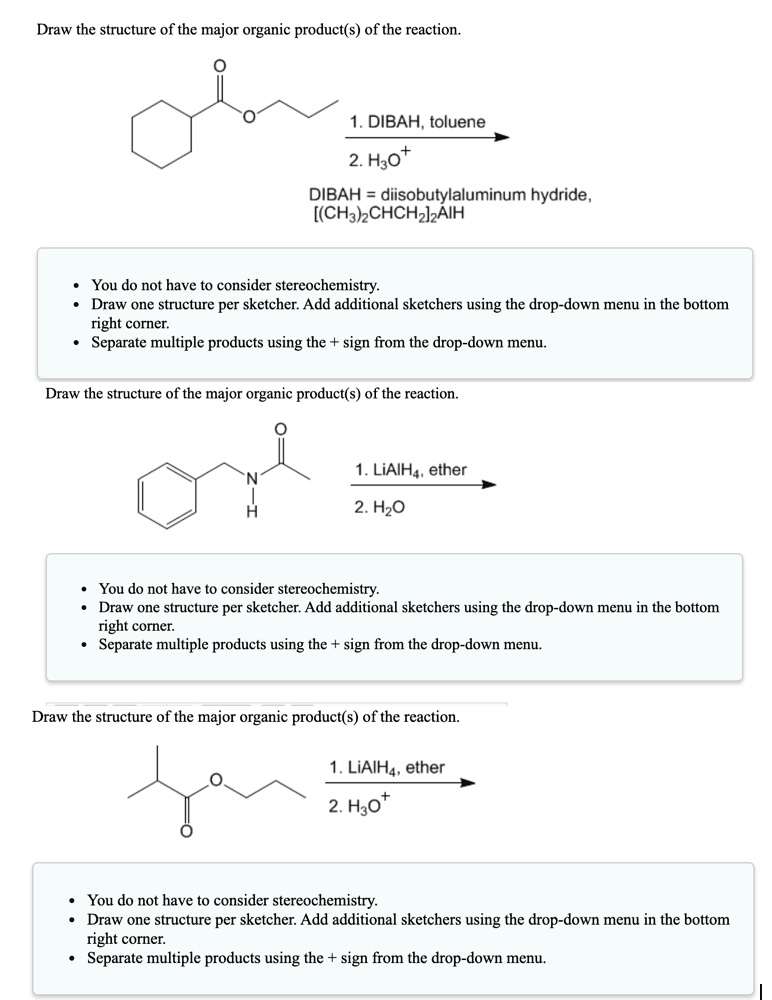 SOLVED:Draw the structure of the major organic product(s) of the ...