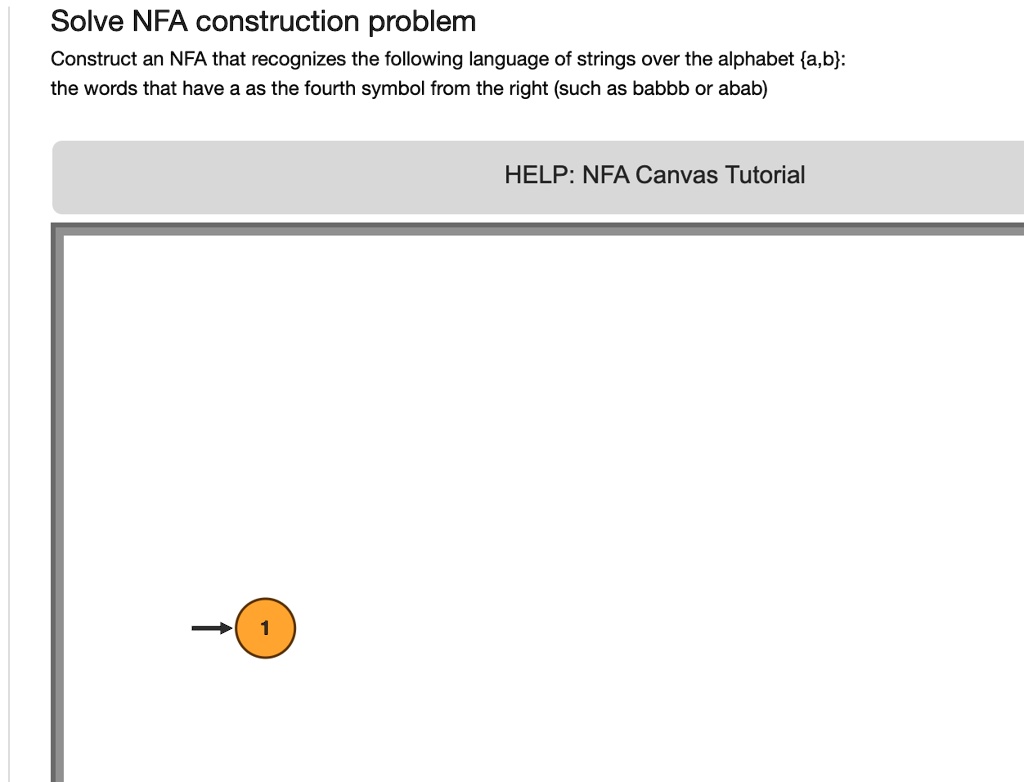 SOLVED: Solve NFA construction problem. Construct an NFA that ...