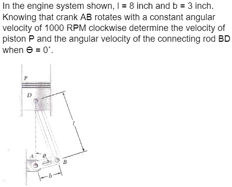 in the engine system shown i8 inch and b3 inch knowing that crank ab ...