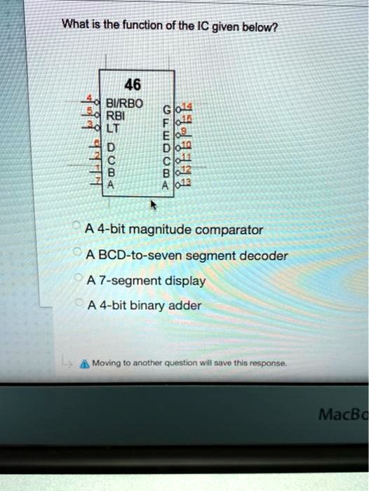 SOLVED: What is the function of the IC given below? 46 BCD-to-BCD Glot 8 1 1 A 4-bit magnitude ...