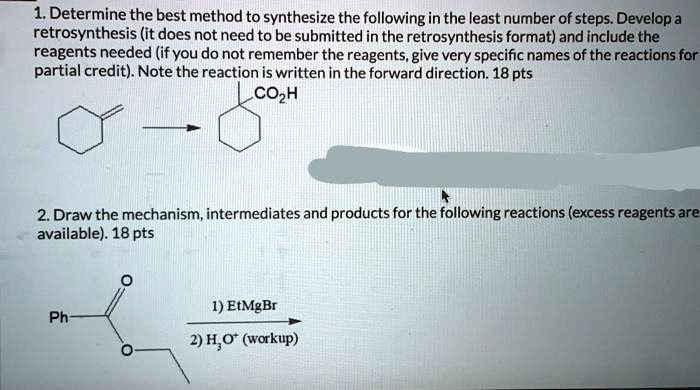 1 determine the best method to synthesize the following in the least ...