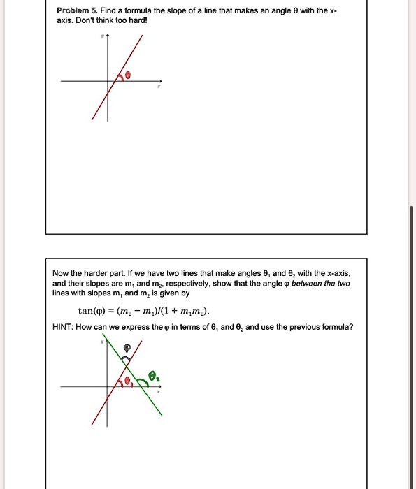 SOLVED: Problem: Find the formula for the slope of a line that makes an ...