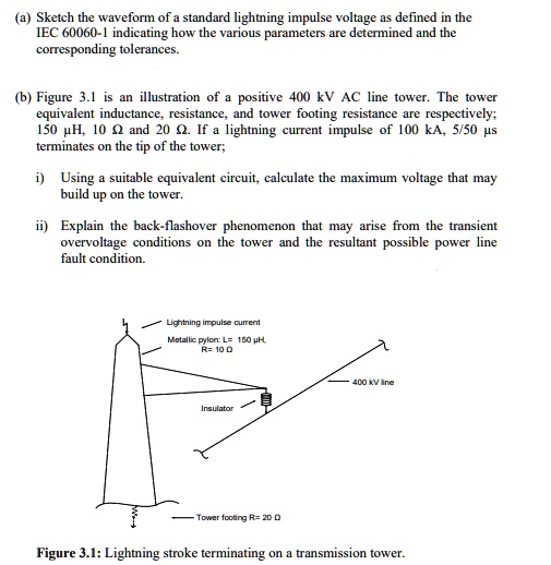 SOLVED: Texts: (a) Sketch the waveform of a standard lightning impulse voltage as defined in the ...