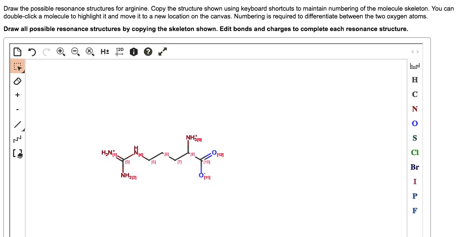 draw the possible resonance structures for arginine copy the structure ...