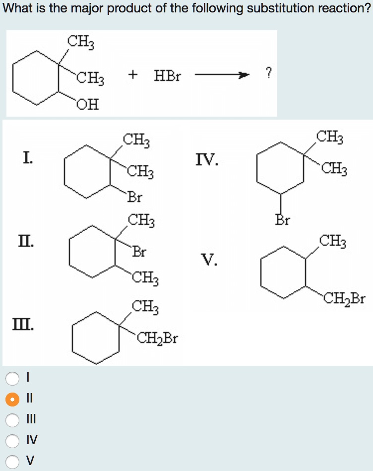 SOLVED: 'What is the major product of the following substitution reaction? What is the major ...