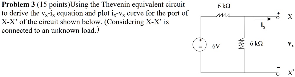 SOLVED: Problem 3 (15 points) Using the Thevenin equivalent circuit to ...