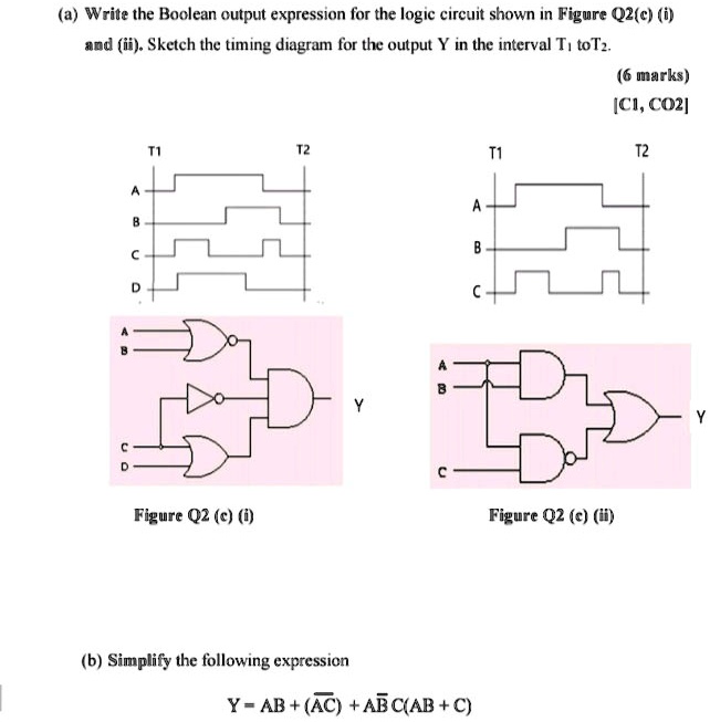 Solved Write The Boolean Output Expression For The Logic Circuit Shown In Figure Q2 Ci And Ii 