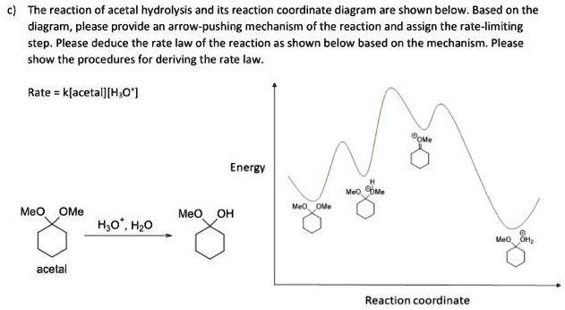 the reaction of acetal hydrolysis and its reaction coordinate diagram ...