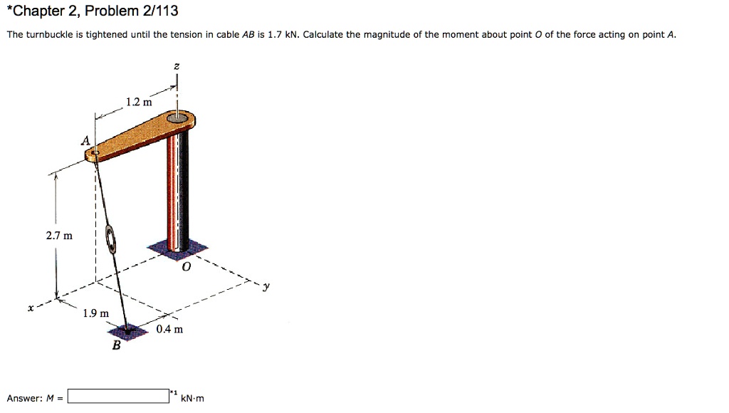 [GET ANSWER] *Chapter 2, Problem 2/113 The turnbuckle is tightened ...
