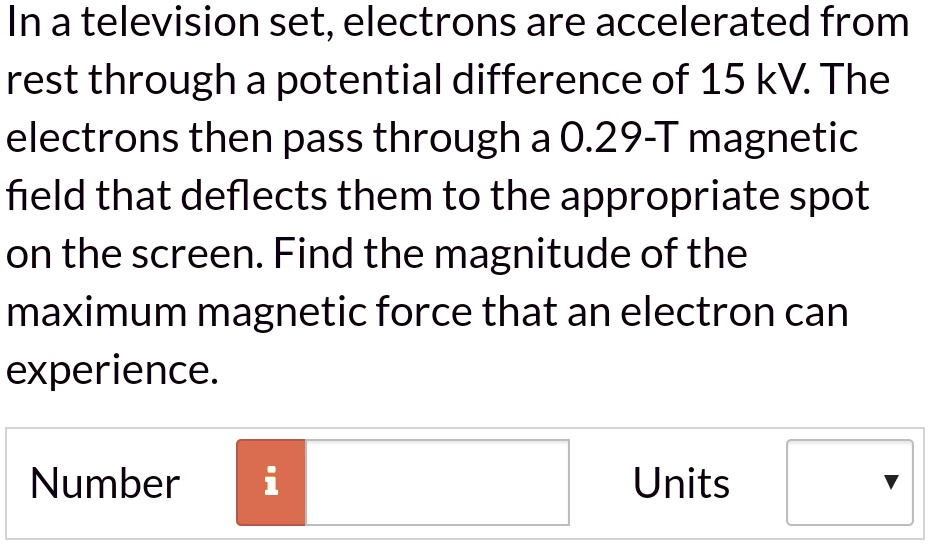 Solved In A Television Set Electrons Are Accelerated From Rest