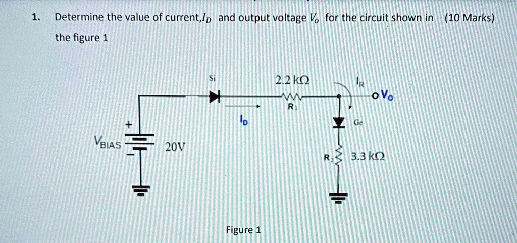 determine the value of currentid and output voltage vo for the circuit shown in 10 marks the ...