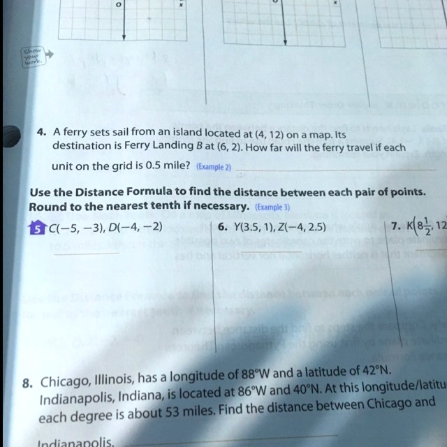 SOLVED: #5 I'm having trouble doing that A ferry sets sail from an island located at (4,12) on ...