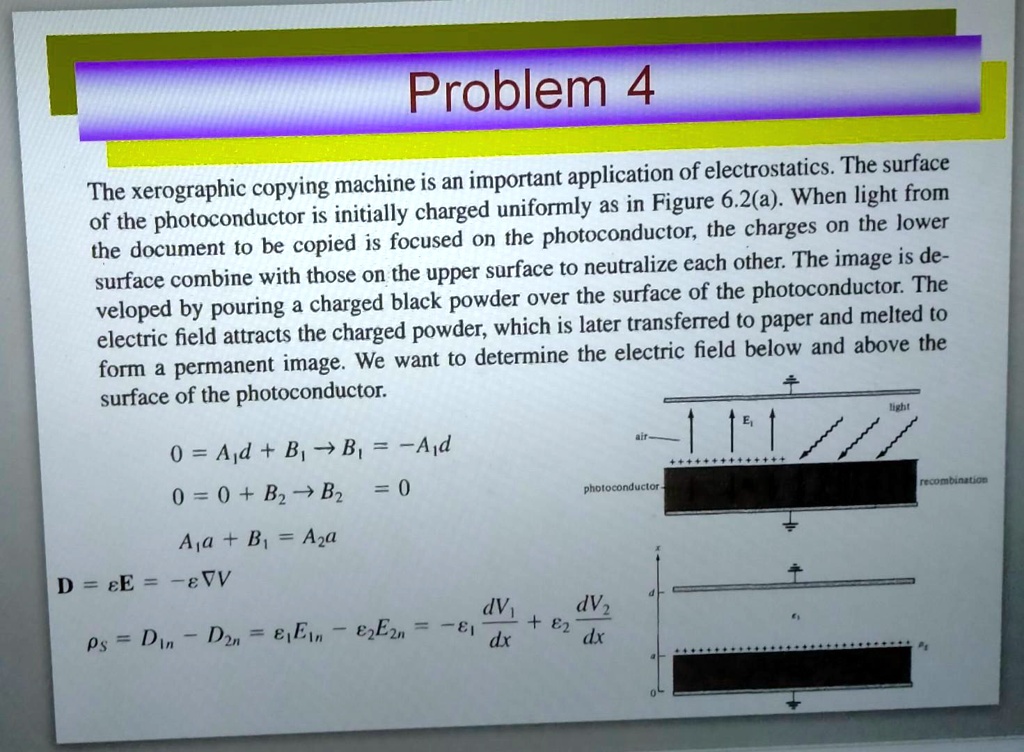 Problem 4 The xerographic copying machine is an important application ...