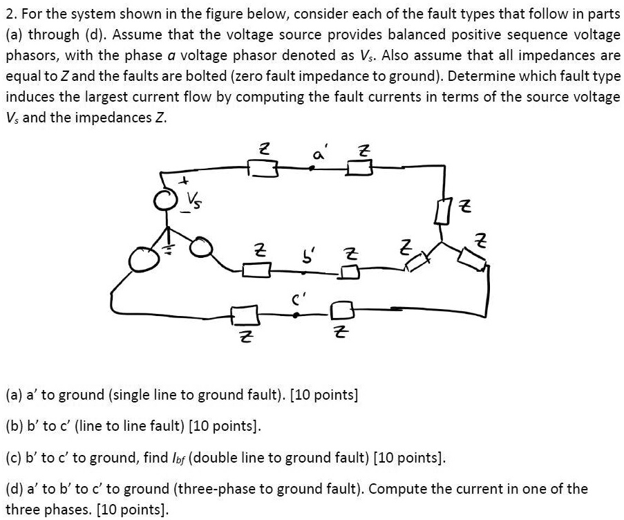 SOLVED: For the system shown in the figure below, consider each of the fault types that follow ...