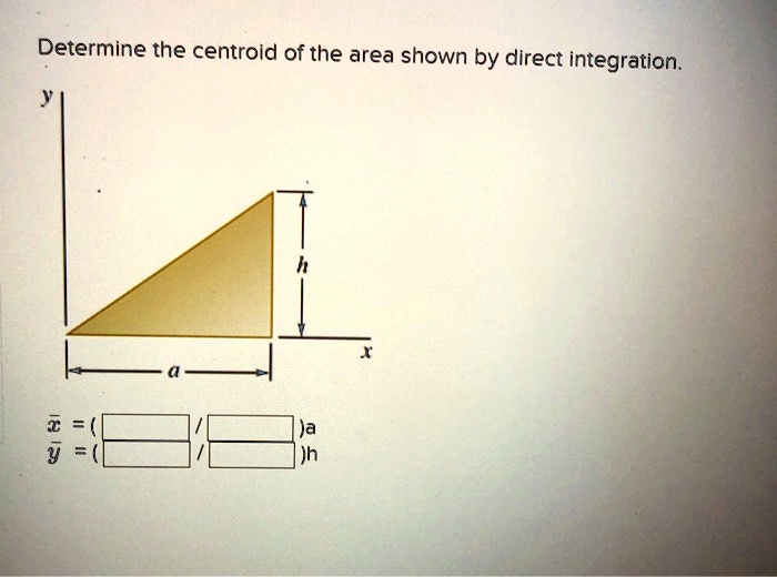 SOLVED: Determine the centroid of the area shown by direct integration ...