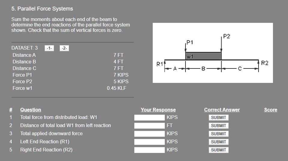 5 parallel force systems sum the moments about each end of the beam t0 ...