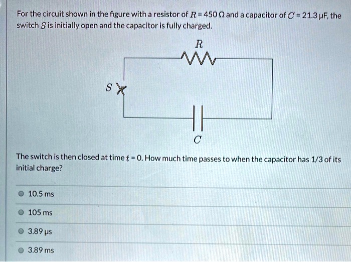 for the circuit shown in the figure with a resistor of r 450 q and capacitor of c 213 pf the ...